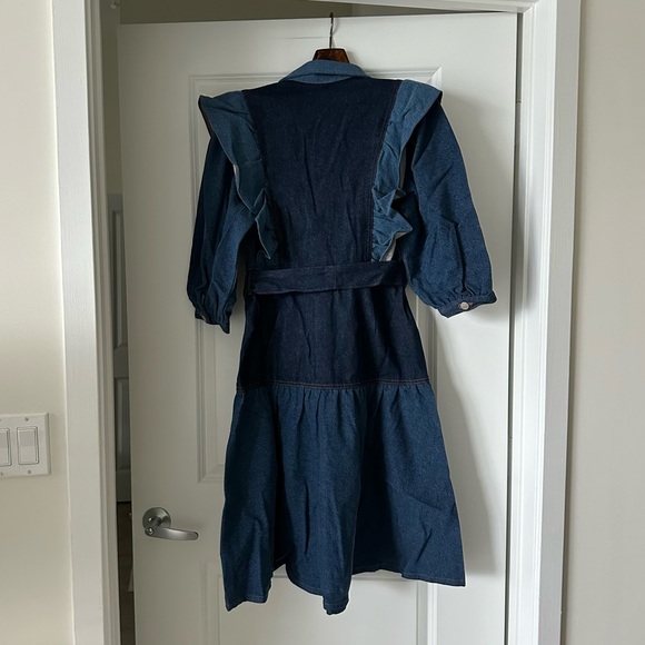 FARM Rio | Dresses | Farm Rio Patch Denim Midi Dress | Poshmark